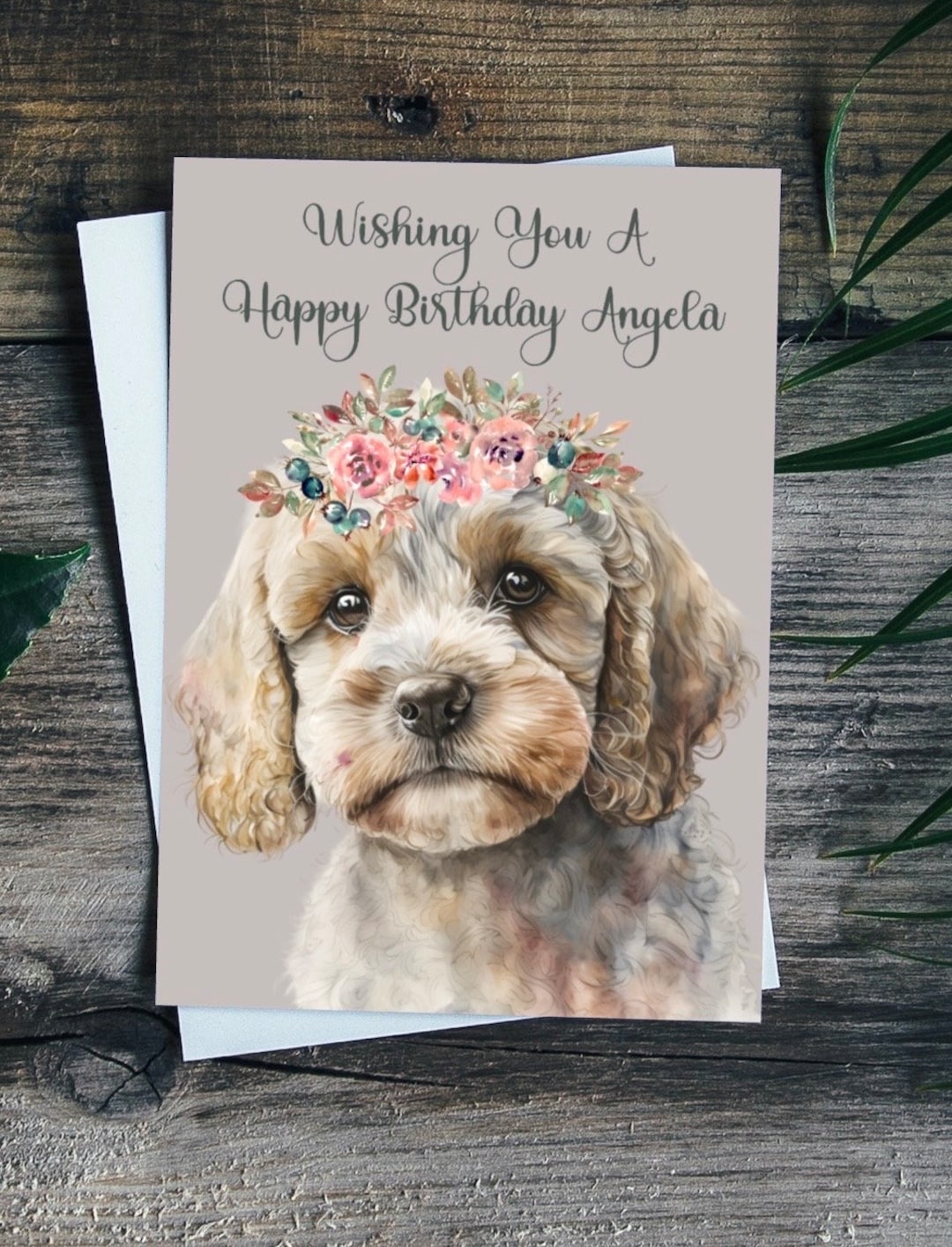 Personalised Birthday Card Cockapoo Dog, Greetings Card for Dog Mum ...