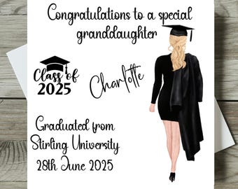 Personalised Graduation Card Female Daughter Great Granddaughter ...