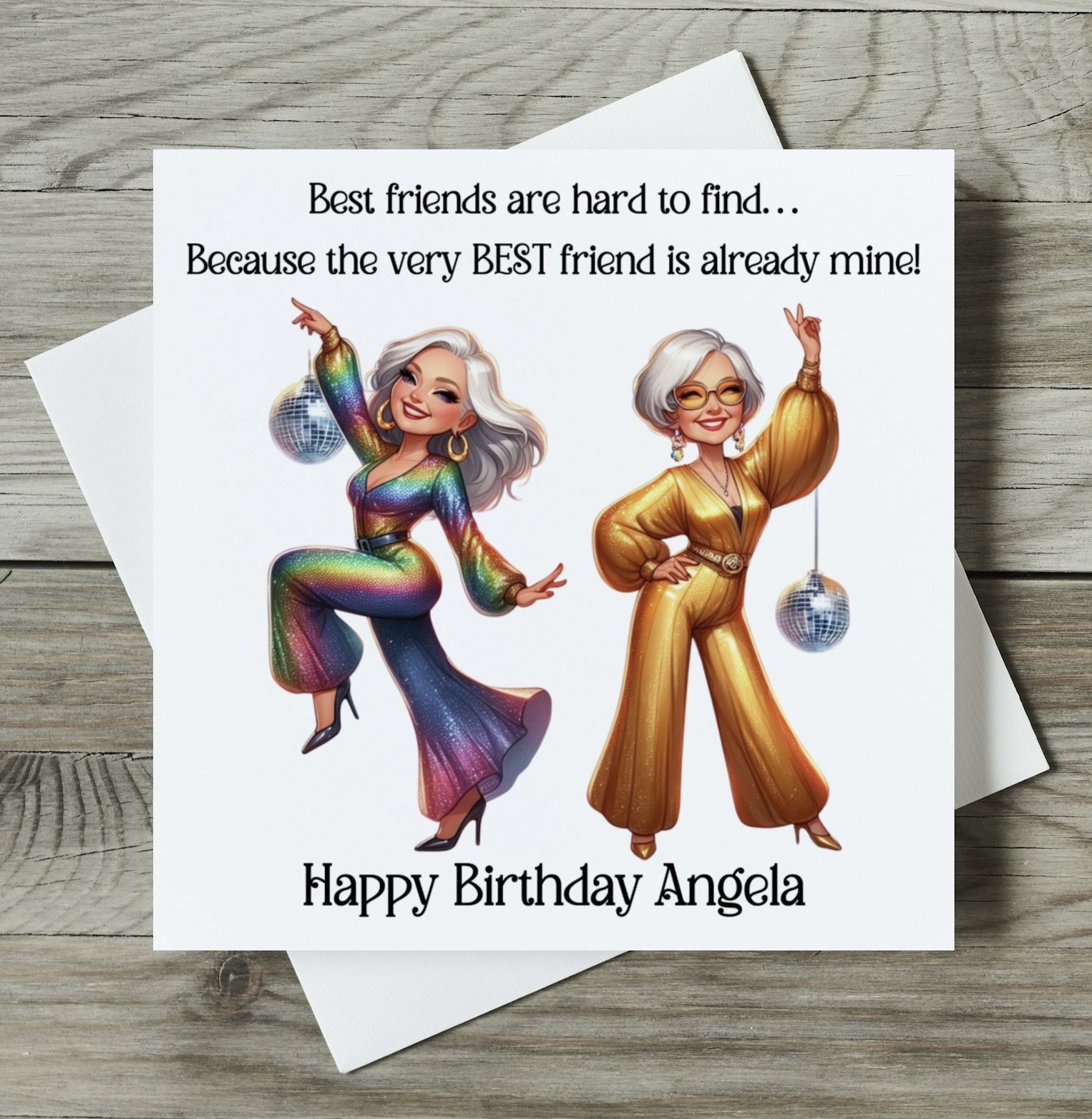 Best Friend Birthday Card Personalised Large 8” Option Bestie BFF Any ...
