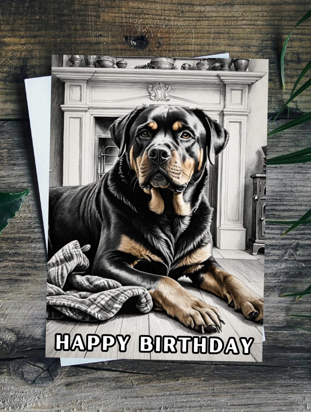 Rottweiler Birthday Card, Rottie Dog for Him Dad Husband Brother Uncle ...