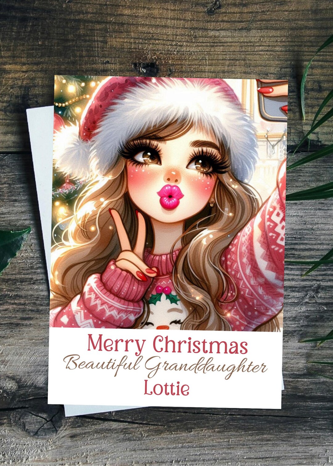 Personalised Christmas Card Large A5 Daughter Goddaughter Great ...