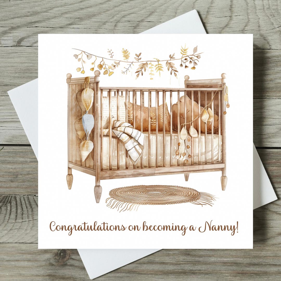 New Nanny Congratulations New Baby Card New Grandparents, New Grandma ...