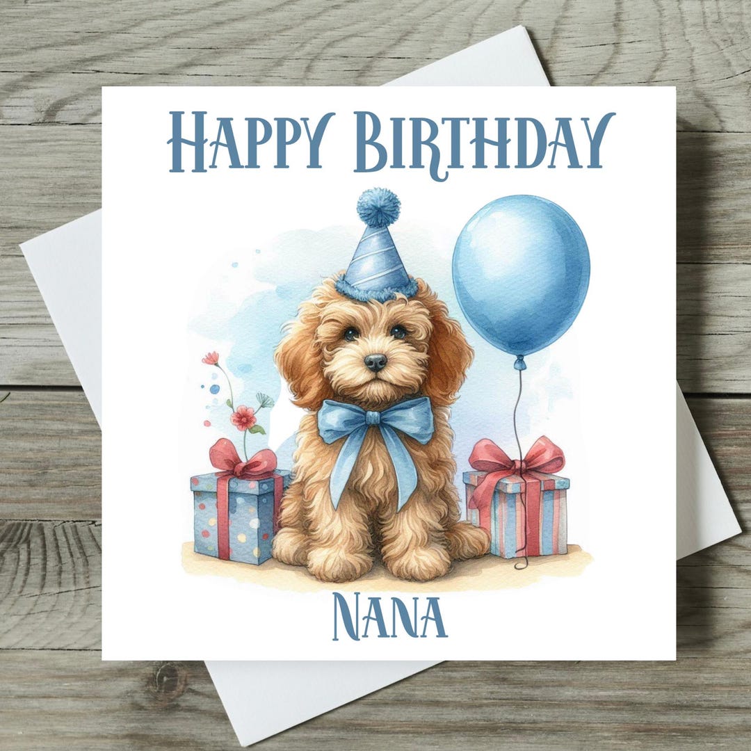 Cockapoo Birthday Card Personalised Large 8” Size & Inside Message ...