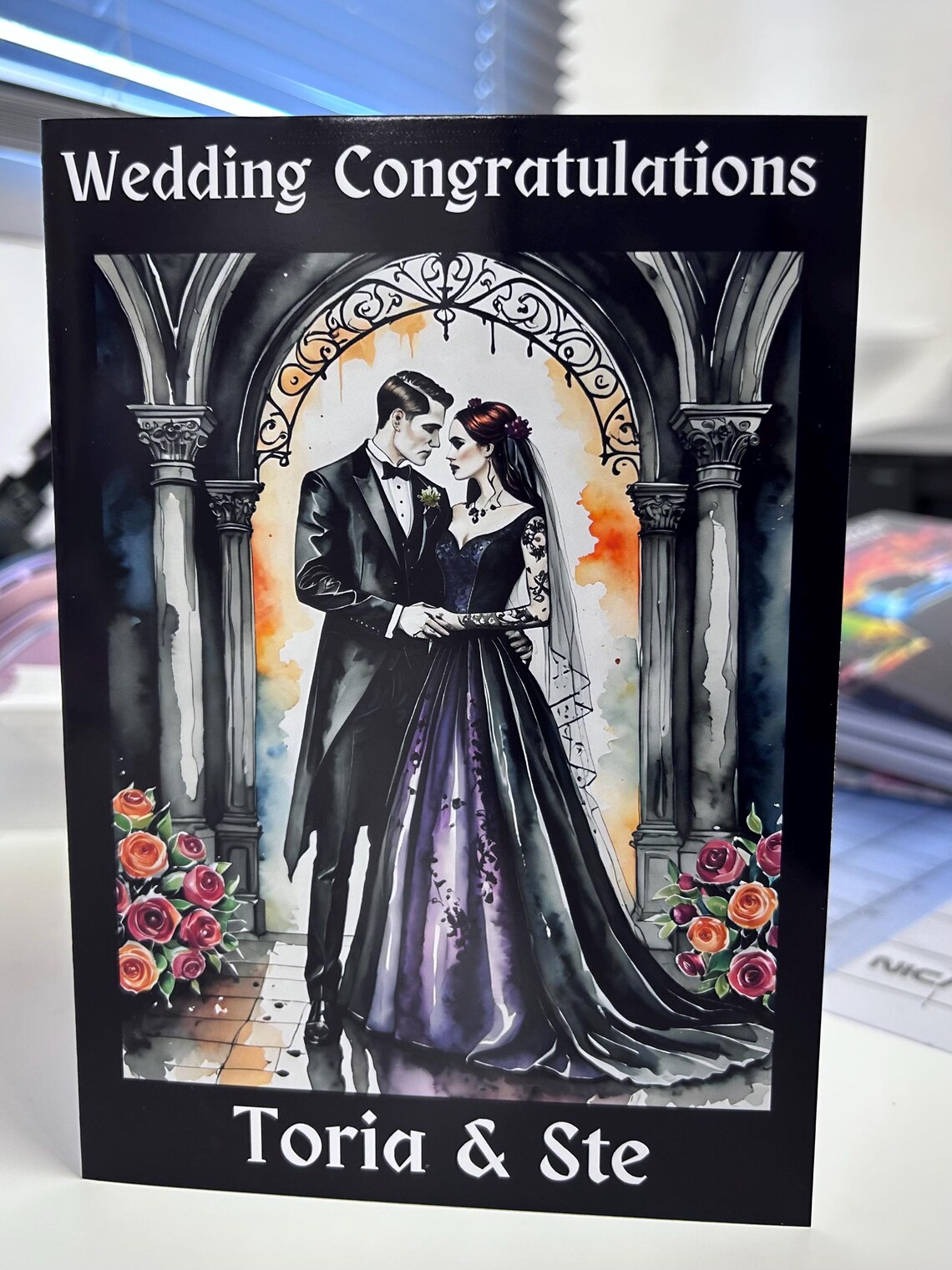 Gothic Wedding Card Goth Wedding Personalised Alternative Wedding Card ...