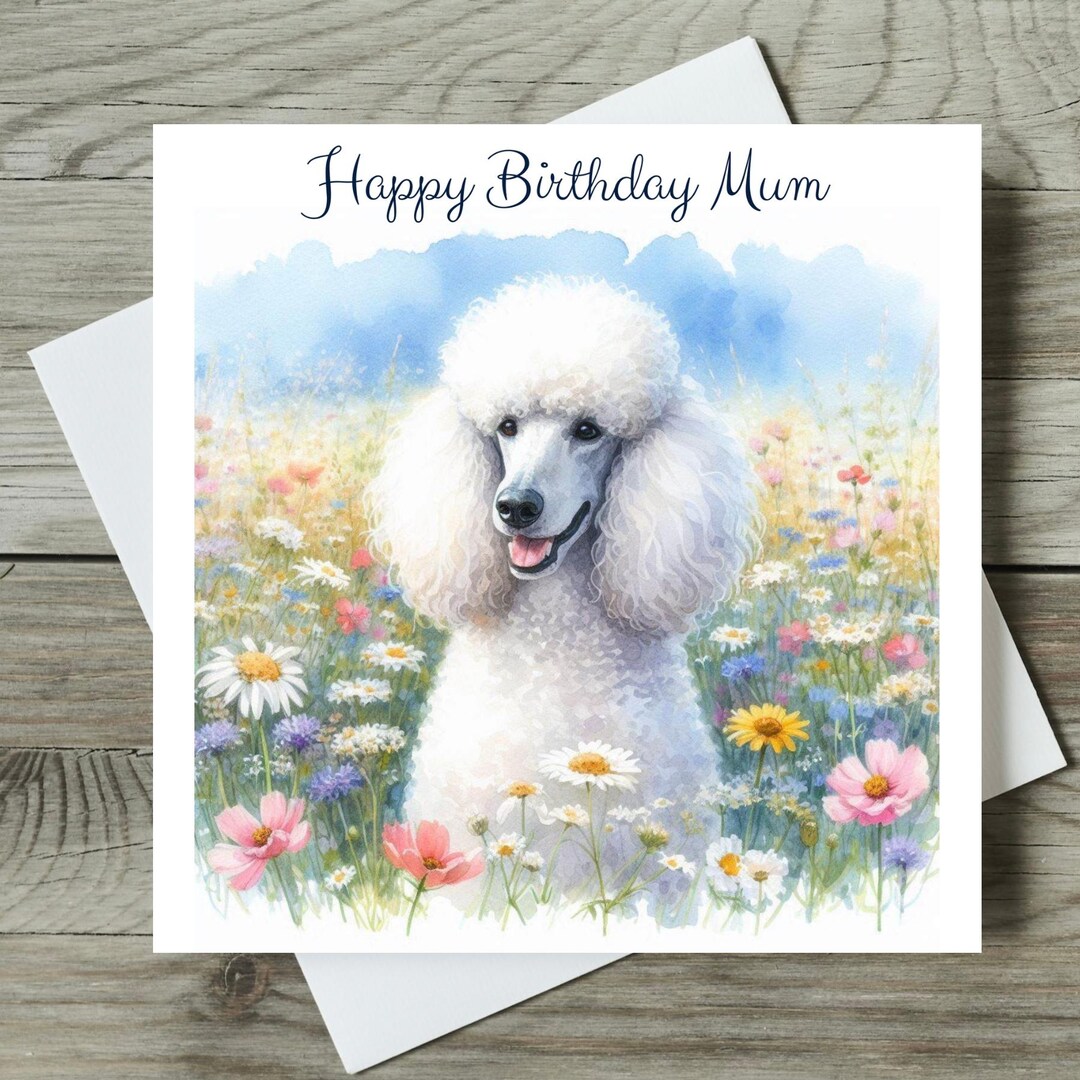 Standard Poodle Birthday Card, Dog Personalised Birthday Card for Him ...