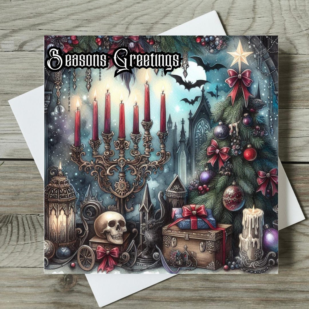 Gothic Christmas Card Goth Xmas - Etsy