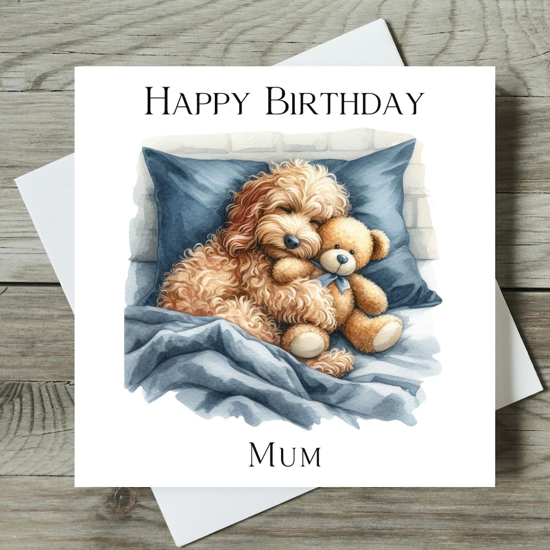 Cockapoo Birthday Card Personalised Cockerpoo Pet Dog Mum Dad Friend ...