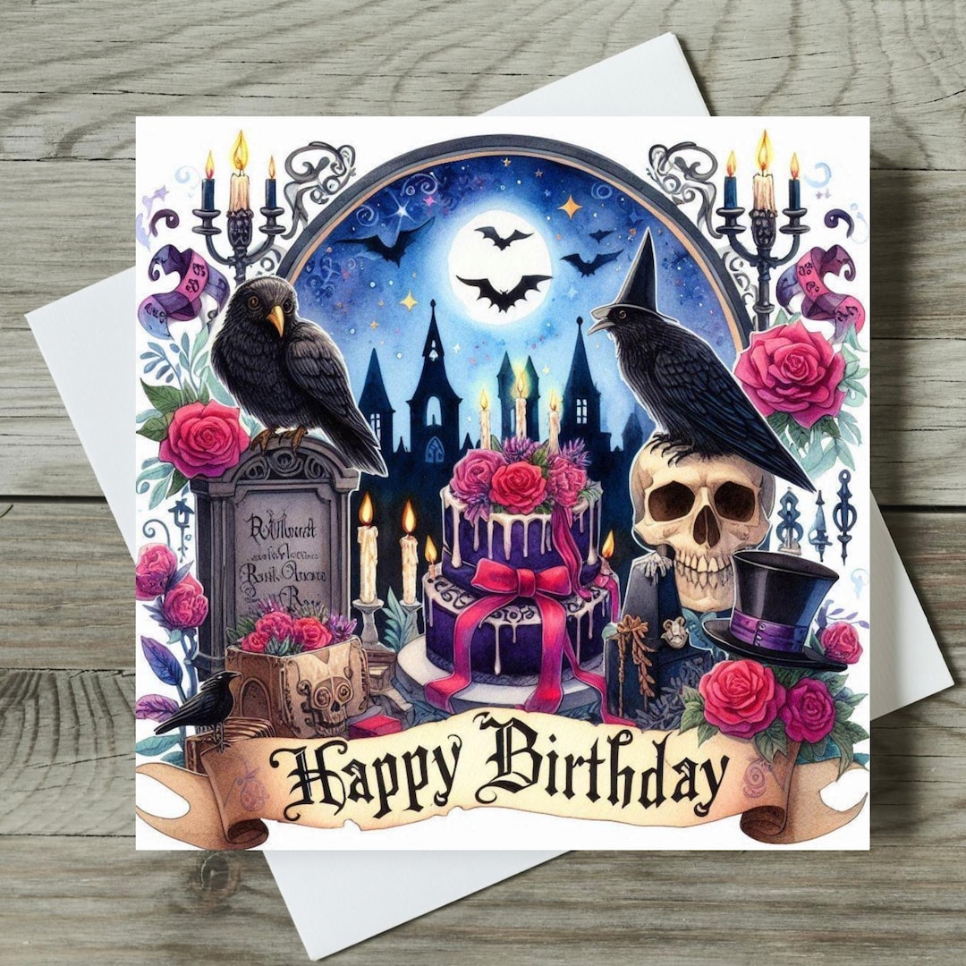 Goth Birthday Card Gothic Card - Etsy