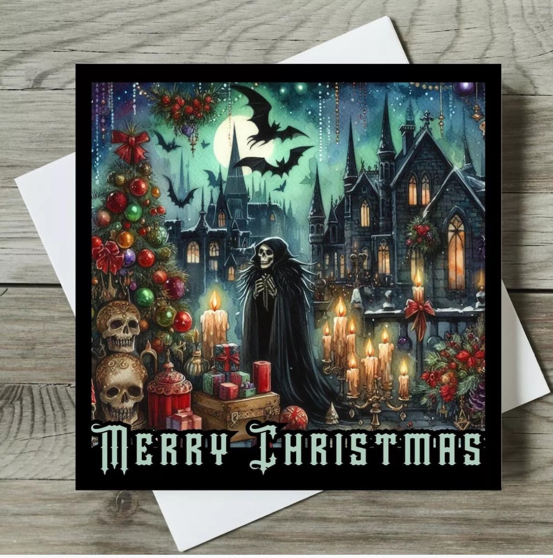 Gothic Christmas Card Goth Xmas - Etsy
