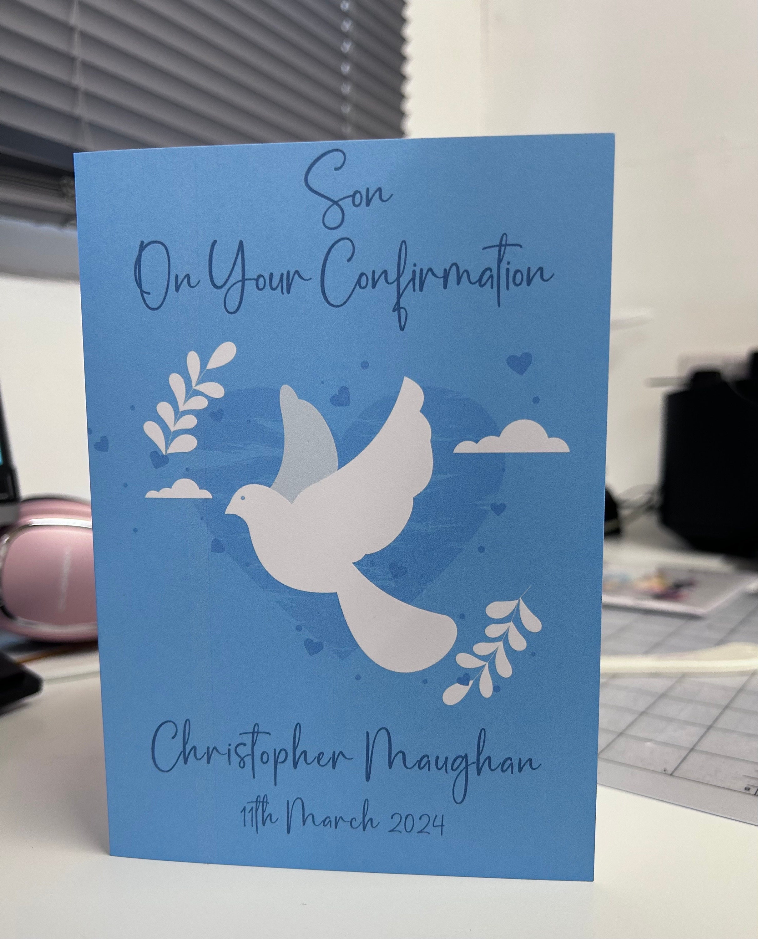 Personalised Boy’s Confirmation Card Blue Godson Grandson Son Nephew - Etsy