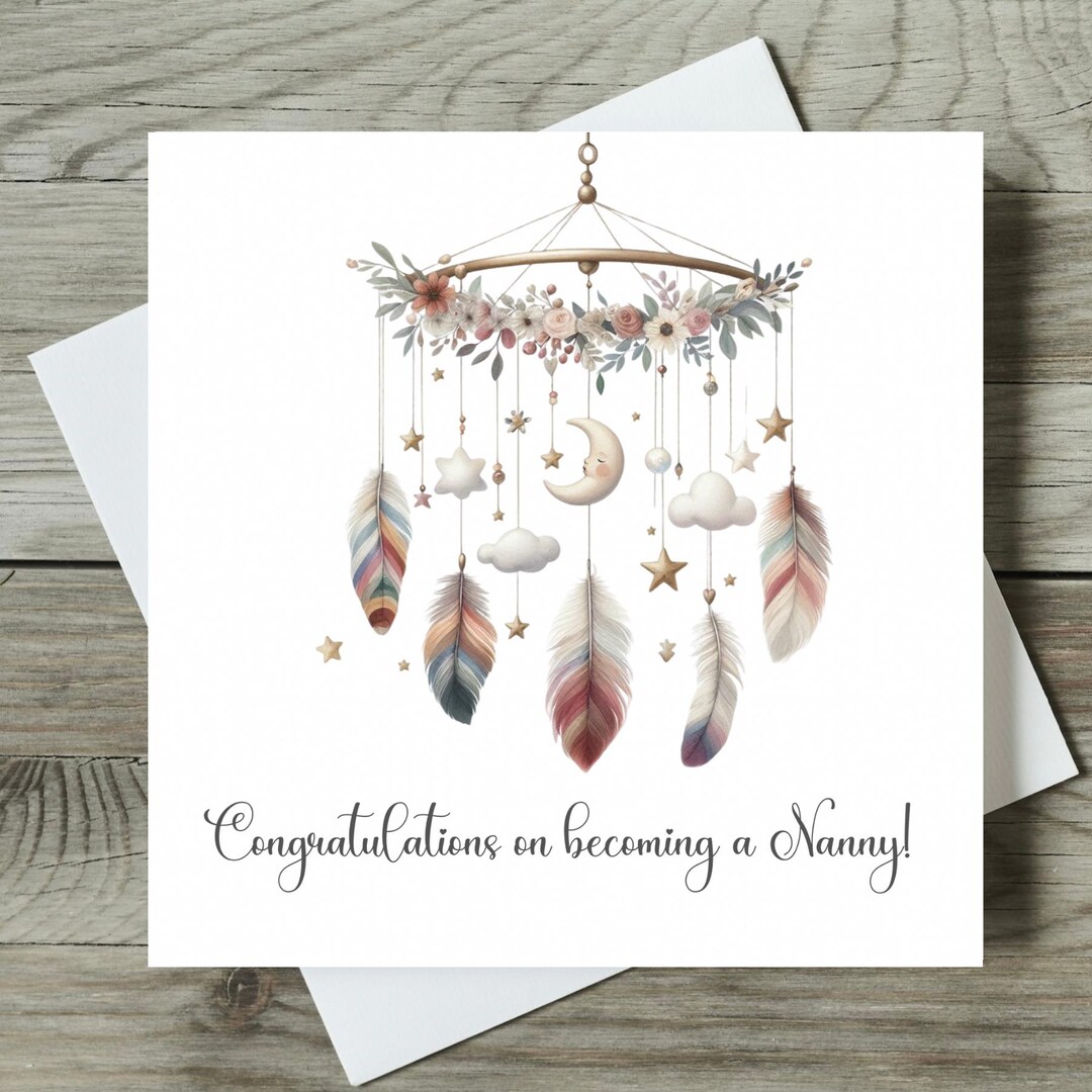 New Nanny Congratulations New Baby Card New Grandparents, New Grandma ...