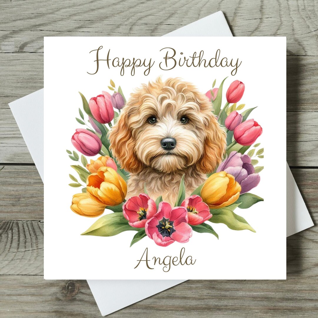 Cockapoo Birthday Card Personalised Card for Dog Mum / Any Name - Etsy
