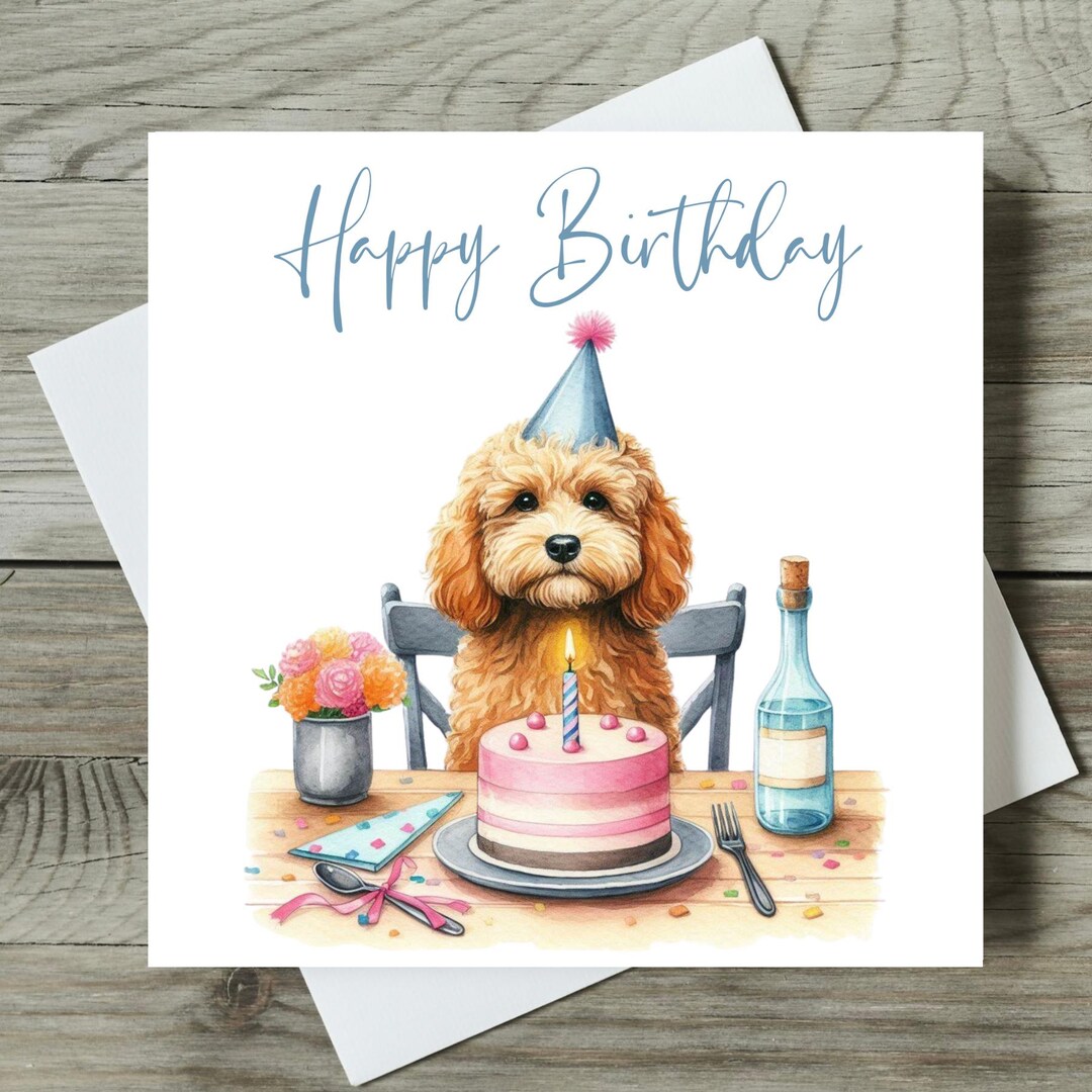 Cockapoo Birthday Card for Dog Mum / Dad - Etsy