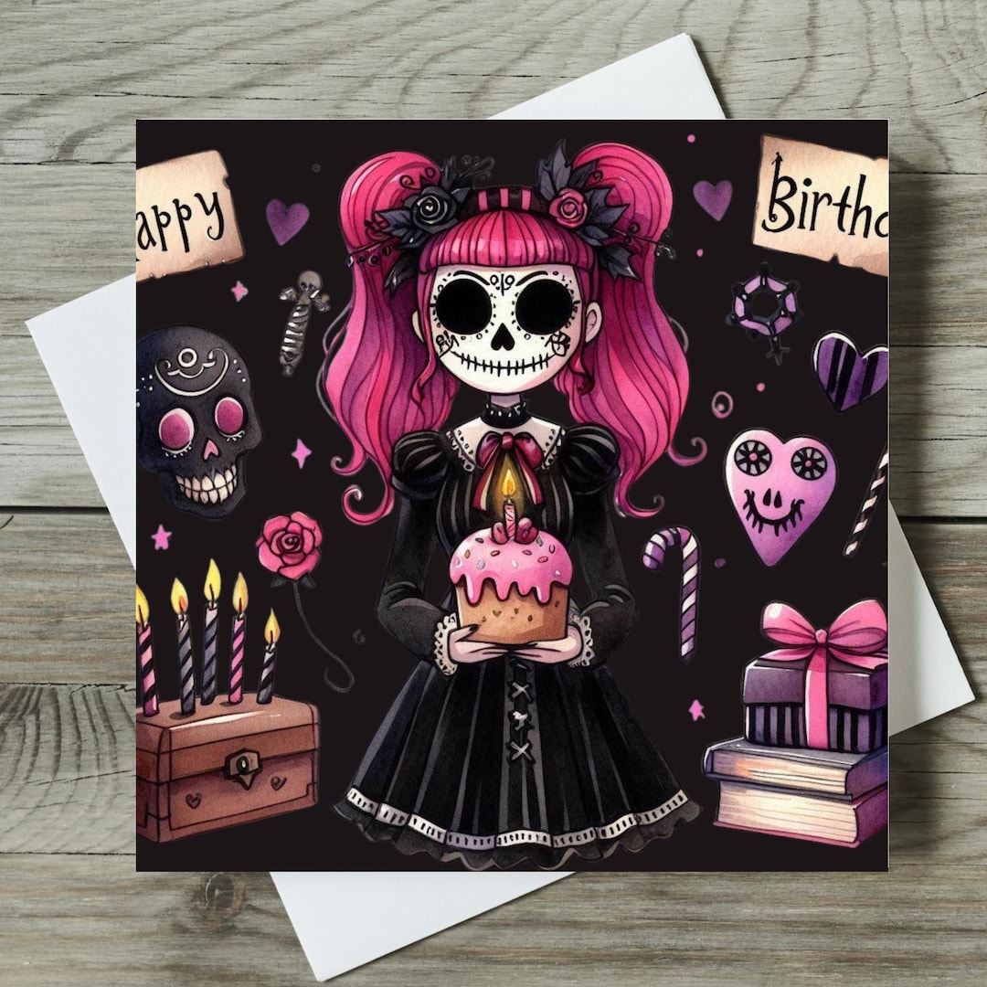 Goth Birthday Card Gothic Card - Etsy