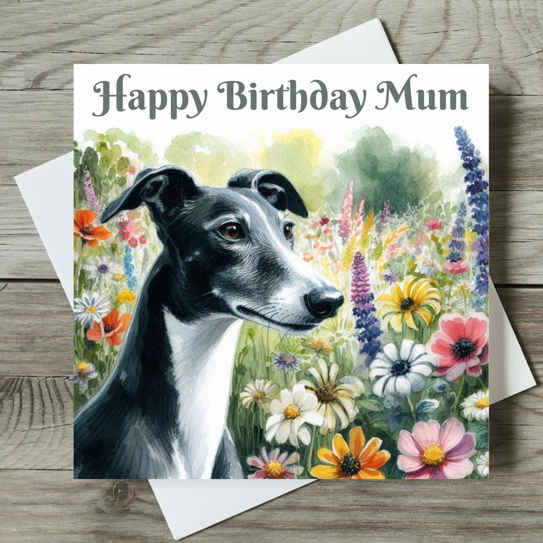 Whippet Birthday Card Personalised for Mum or Any Name - Etsy
