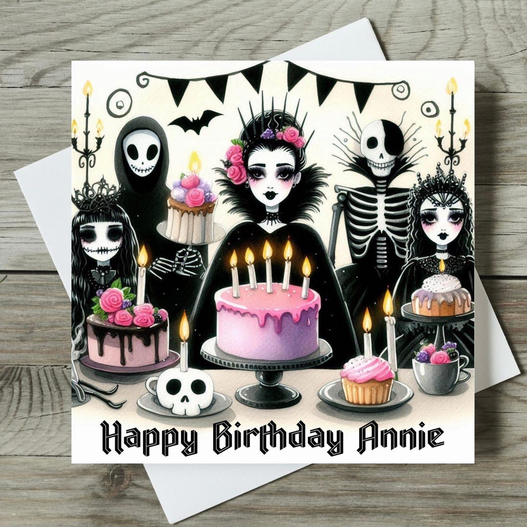 Goth Birthday Card Personalised Gothic Card Alternative Birthday - Etsy