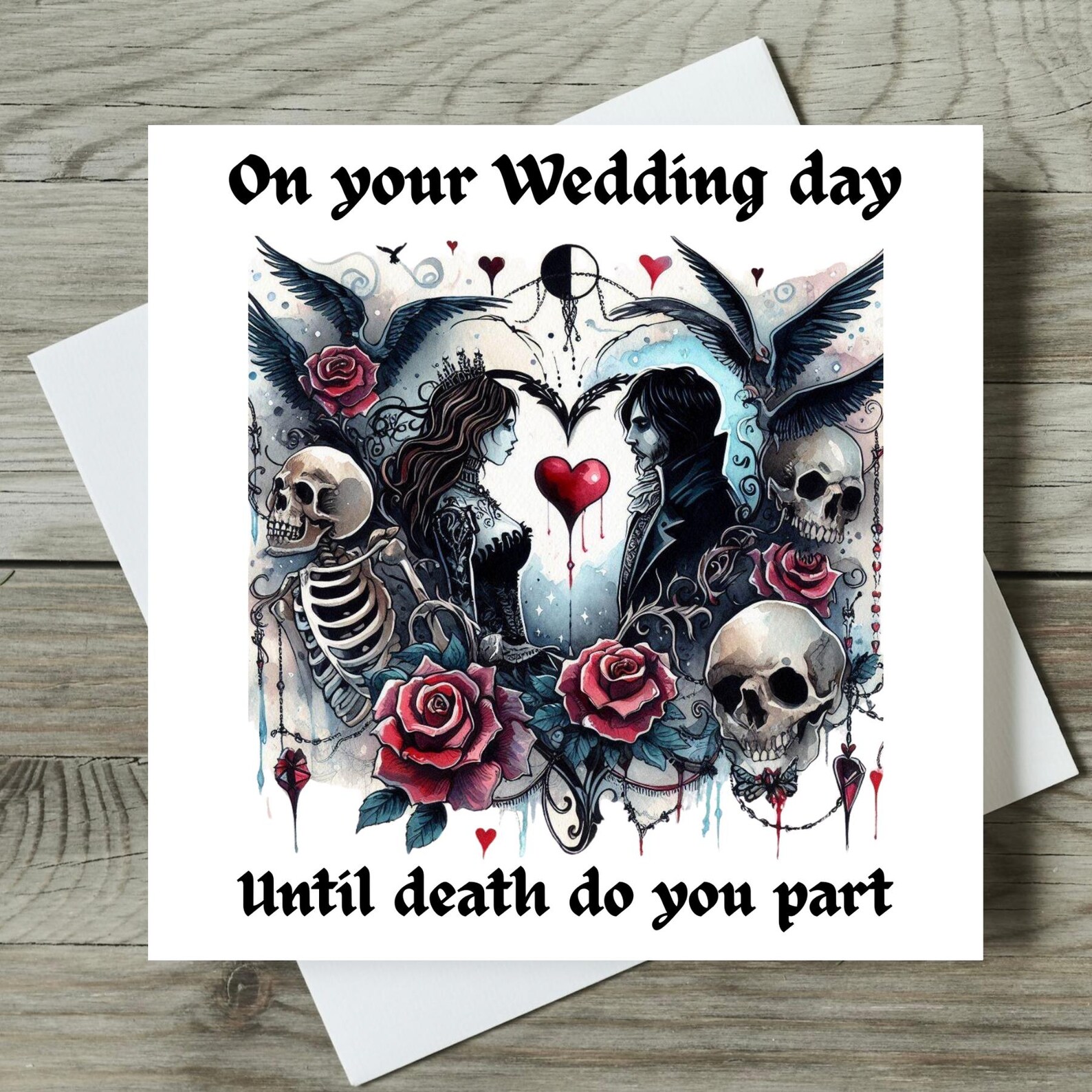 Gothic Wedding Card Goth Wedding Alternative Wedding Card - Etsy