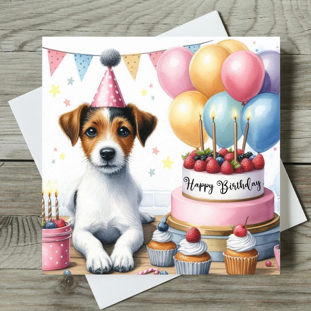 Jack Russell Birthday Card Personalised Dog, Greetings Card for Dog Mum ...