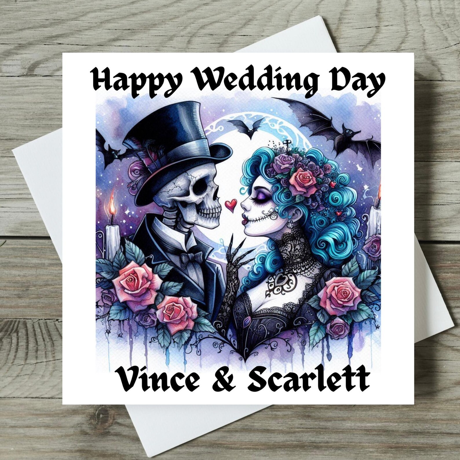 Gothic Wedding Card Goth Wedding Personalised Alternative Wedding Card ...