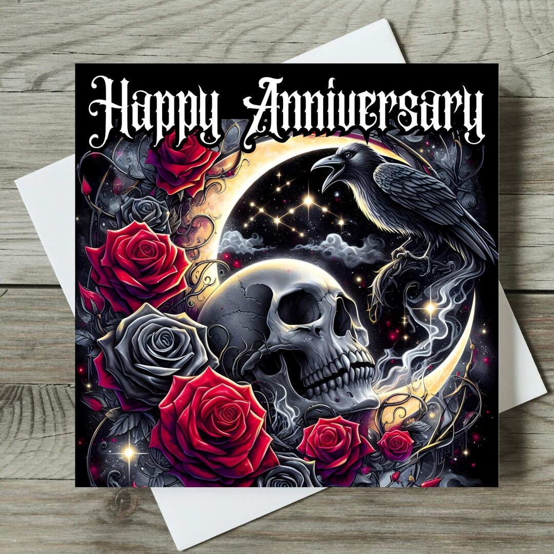 Gothic Anniversary Card Goth Wedding Anniversary Card - Etsy UK