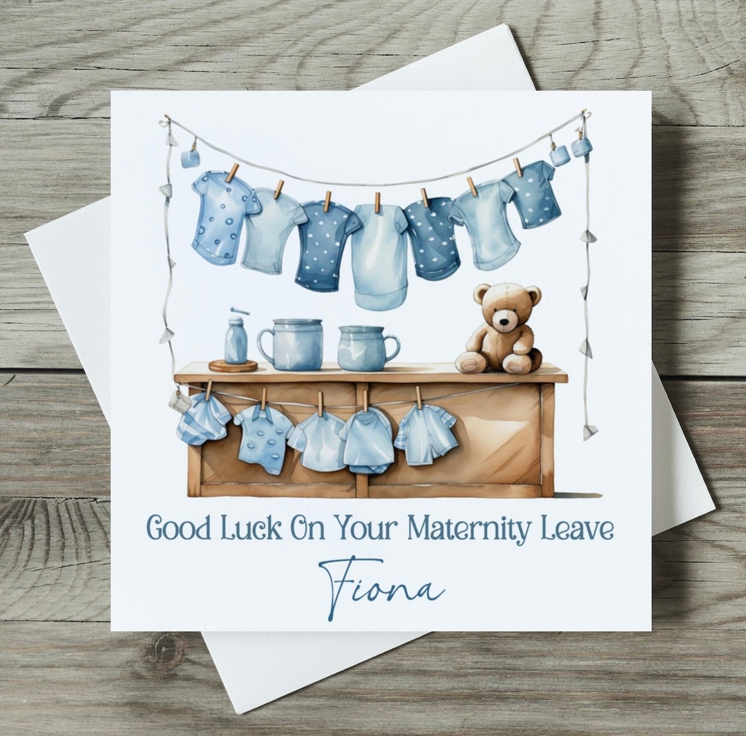 Greeting Card Maternity Leave Personalised New Baby Boy - Etsy