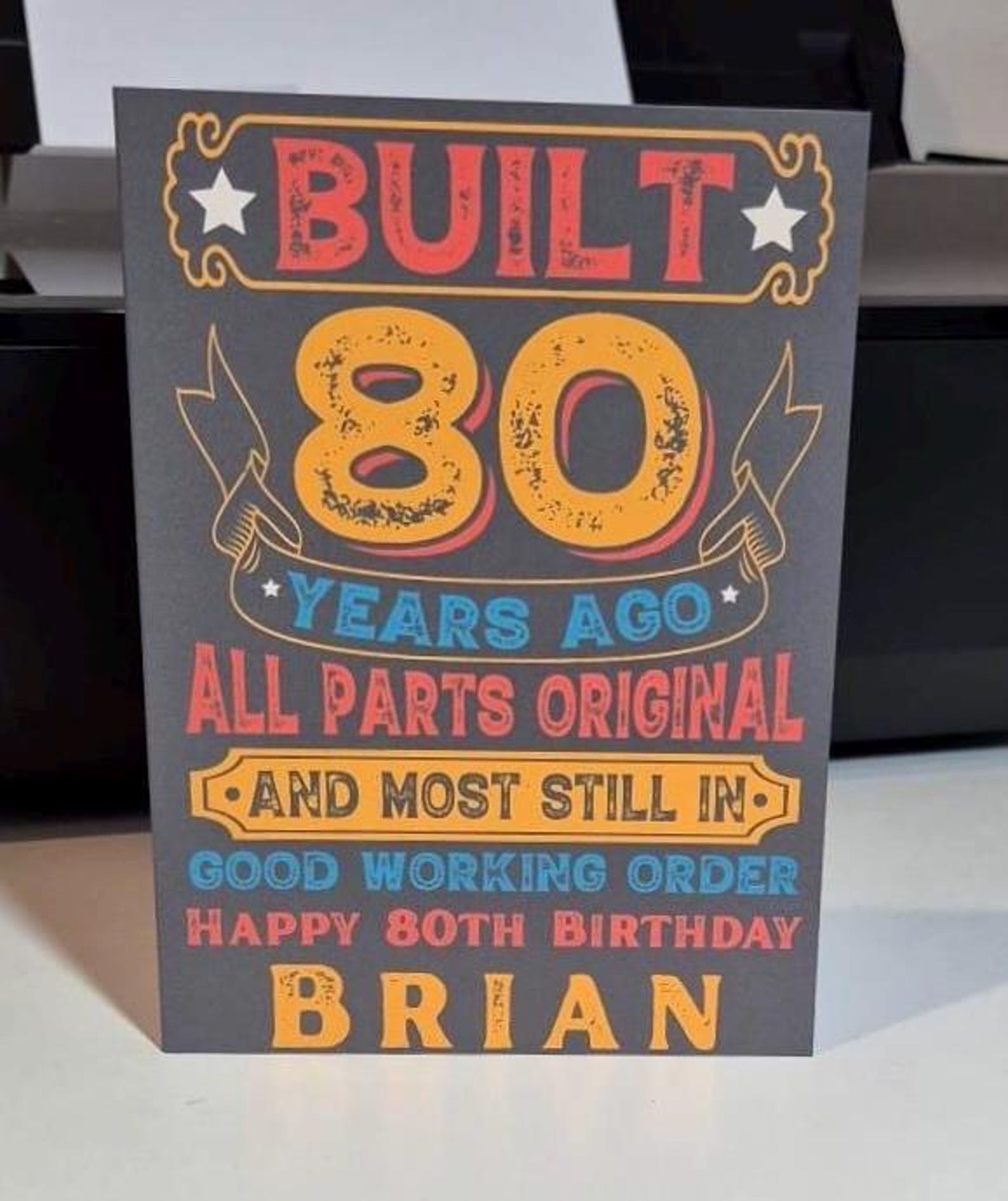 Personalised 80th Birthday Card for Him Vintage Male 1946 Any Name 80 ...