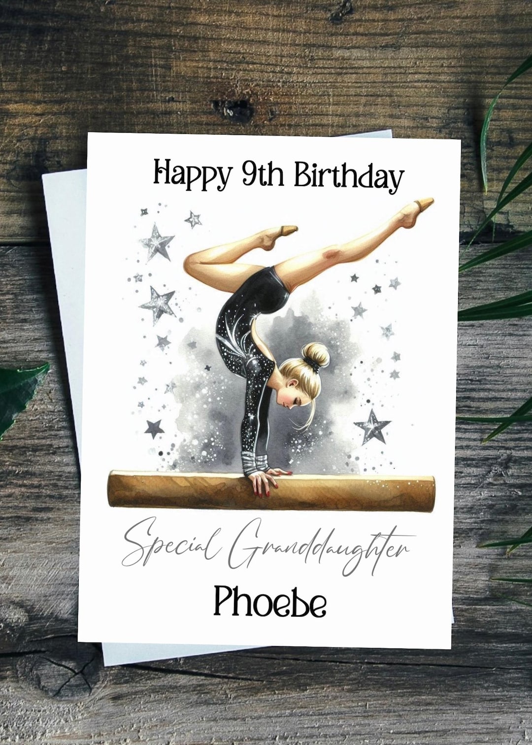 Gymnastics Birthday Card Any Age Great Niece Daughter Goddaughter ...