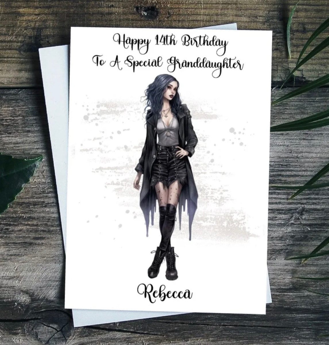 Personalised 14th 15th 16th 17th 18th 19th 20th 21st Birthday Card Goth ...