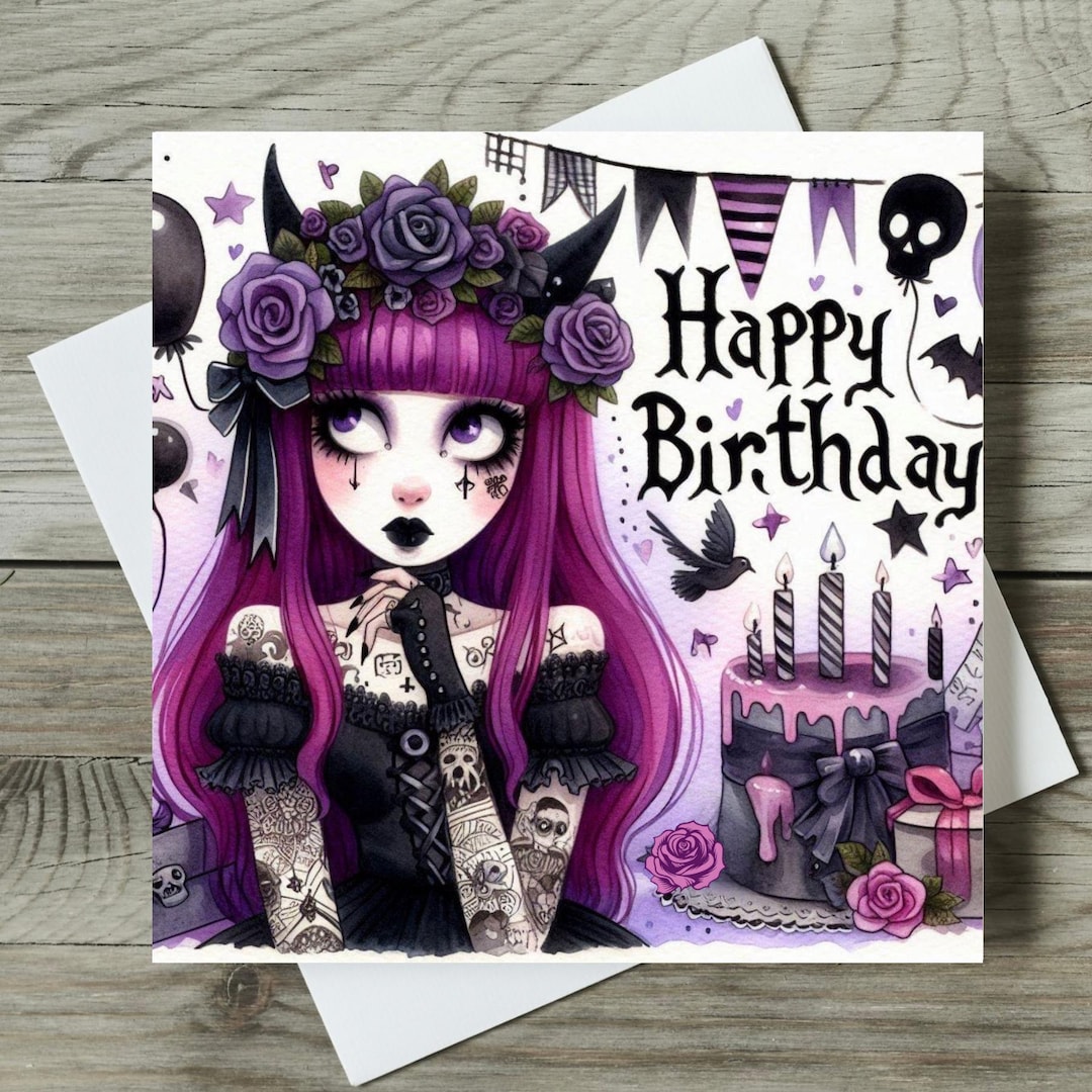 Goth Birthday Card Gothic Card Alternative Birthday - Etsy