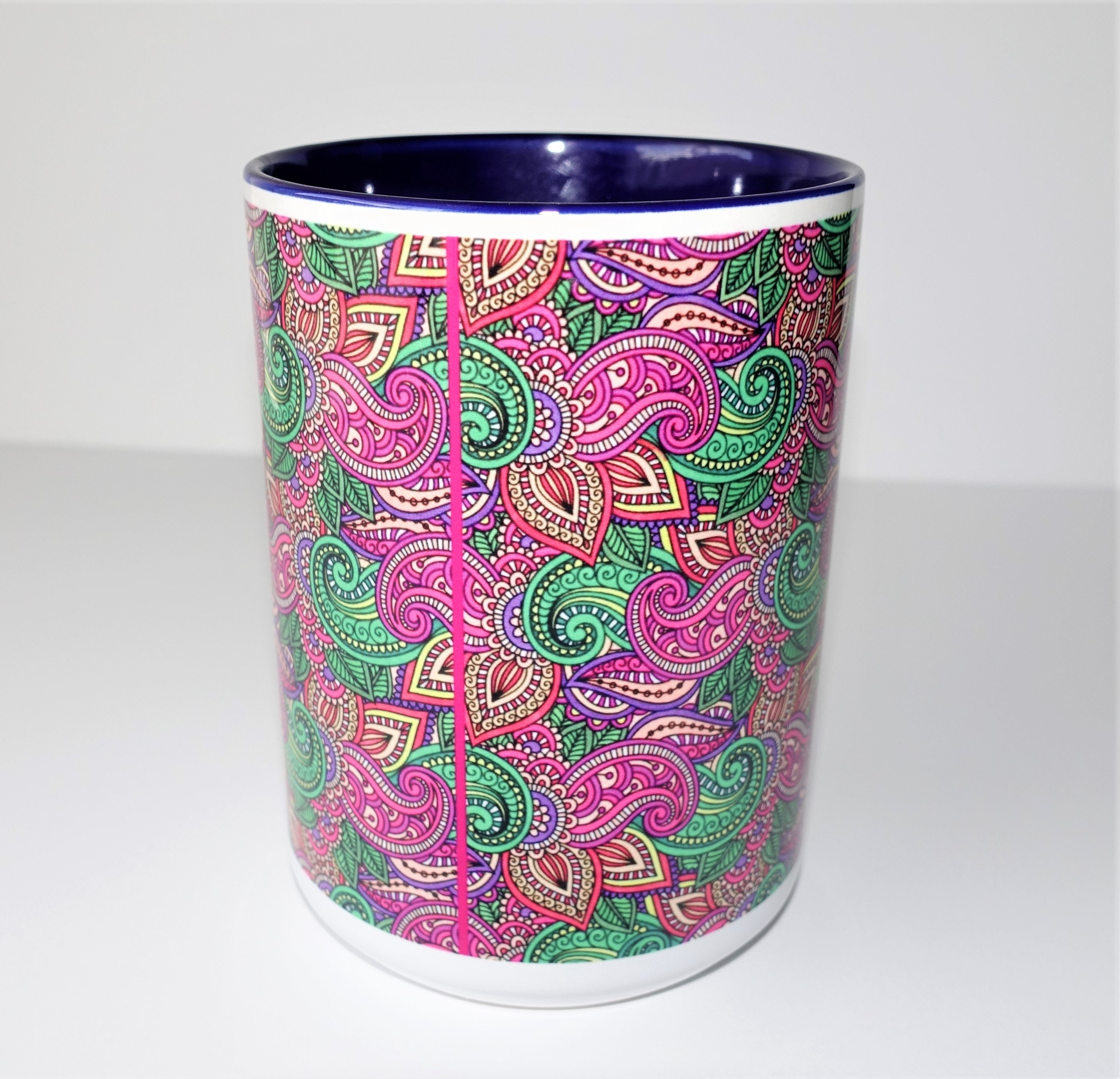 Authentic Indian Bohemian Design Handmade Large Ceramic Mug 15 Oz - Etsy UK