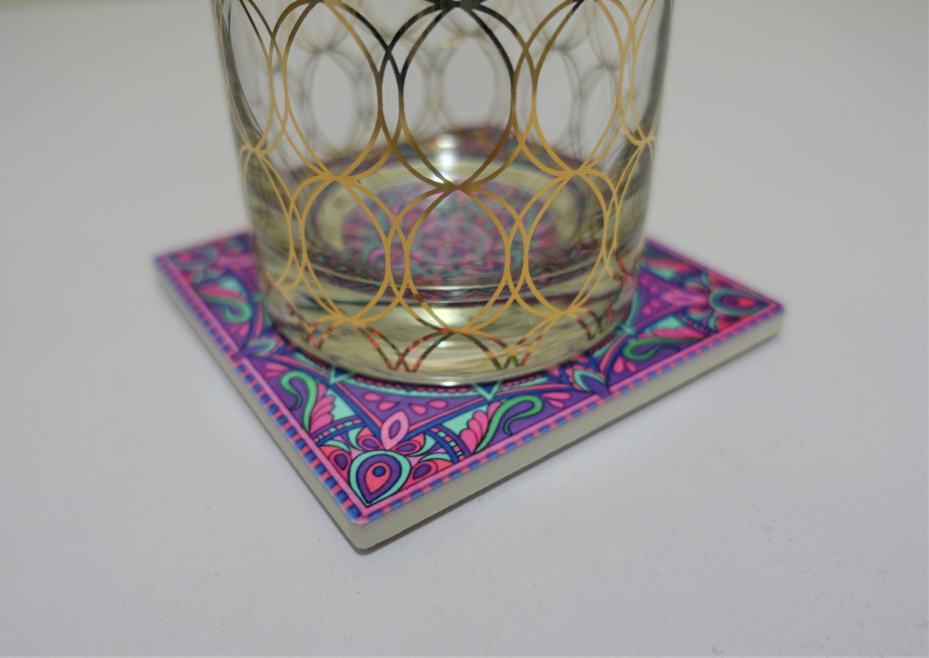 Authentic Indian Bohemian Handmade Ceramic Coaster Set of 2 - Etsy UK