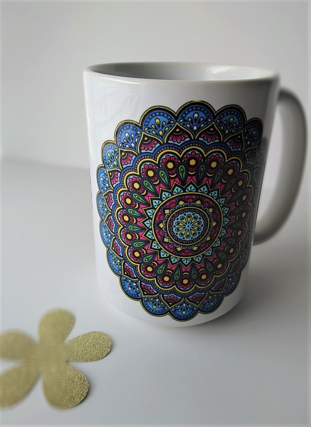 Authentique Indian Boho Design Fait à la main Grande tasse en céramique ...
