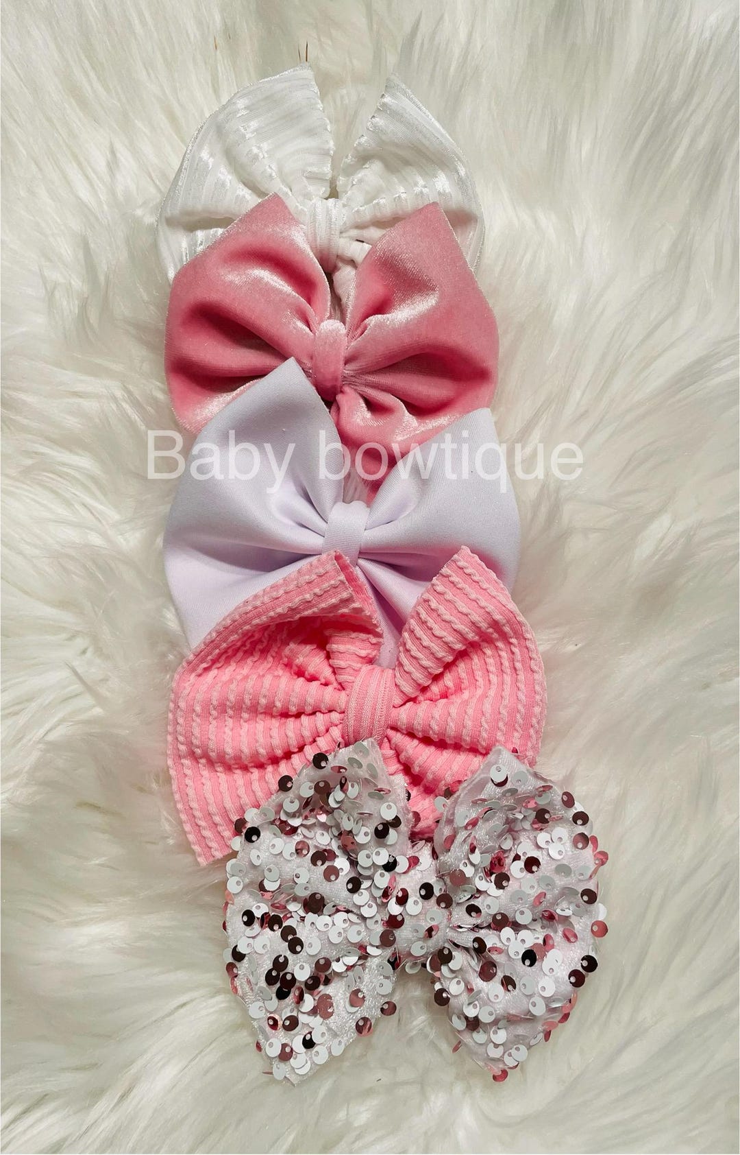 Pink Winter Wonderland Bows, Pink Christmas, Pink Bows, Bows for Babies ...