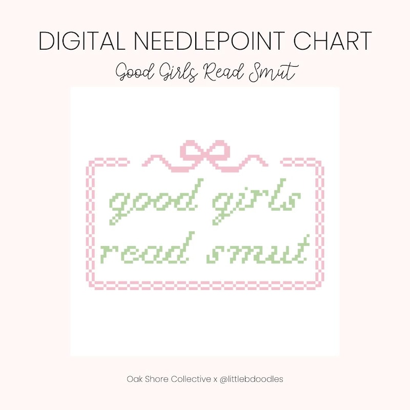 Bookish Needlepoint Chart - Etsy