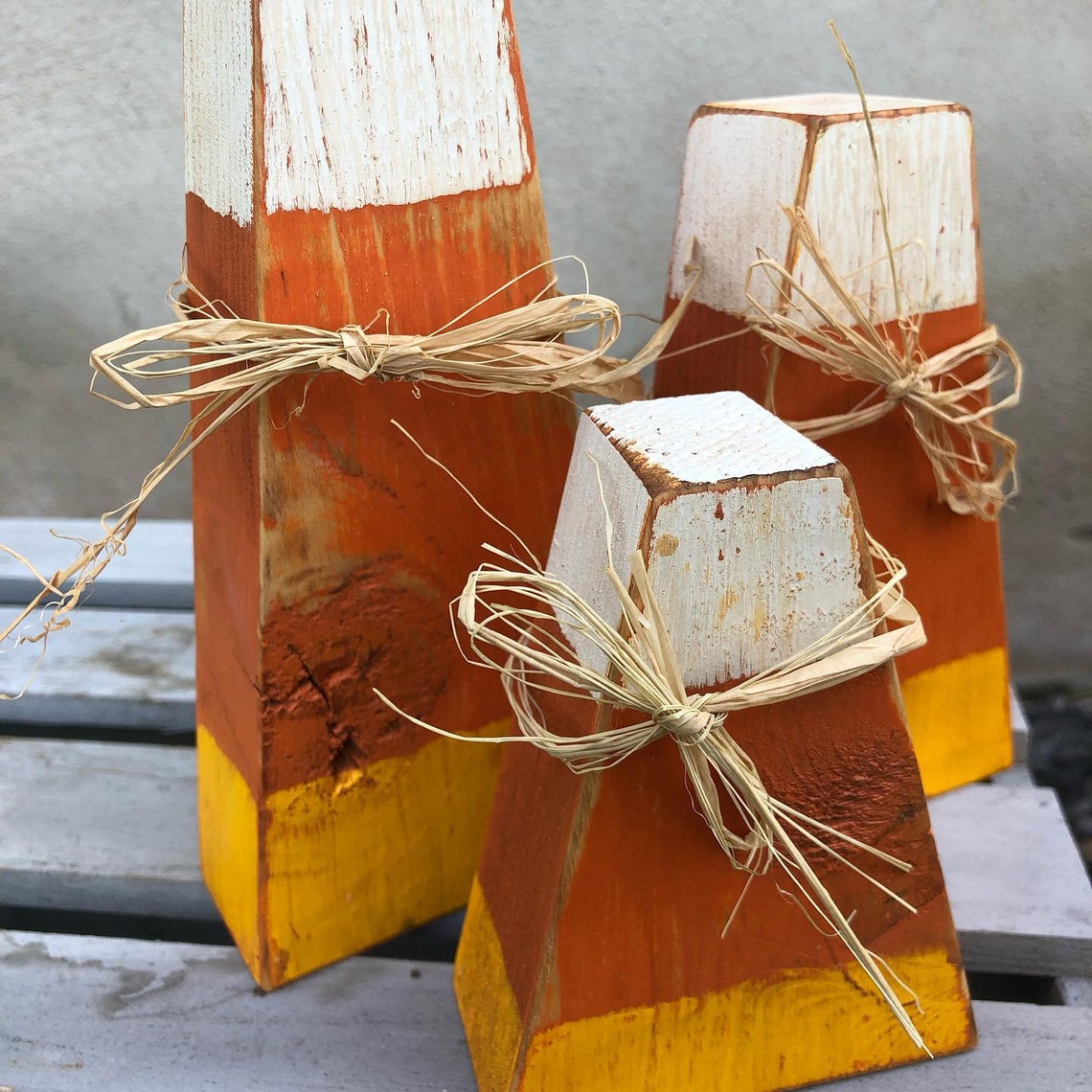 Wood Candy Corn set of 3 Candy Corn Decor Halloween Decor - Etsy