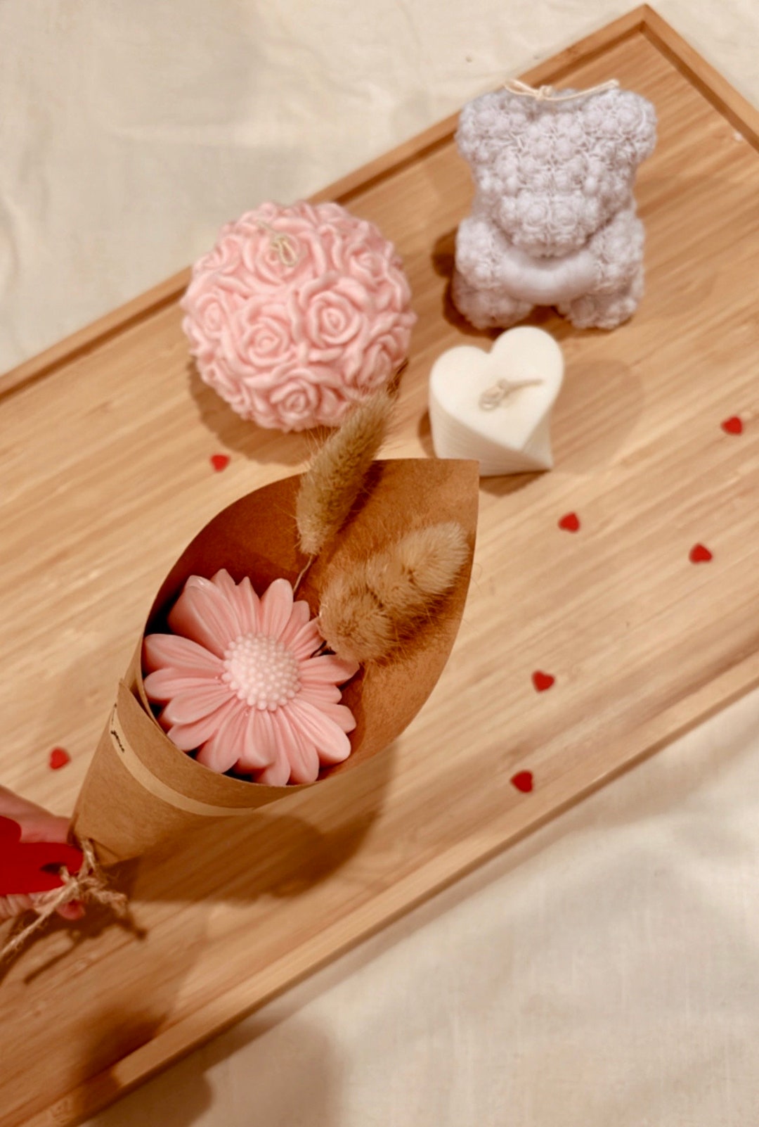 Daisy Flower Candle Pillar Candle Bouquet Scented Candle Soy Wax Flower ...