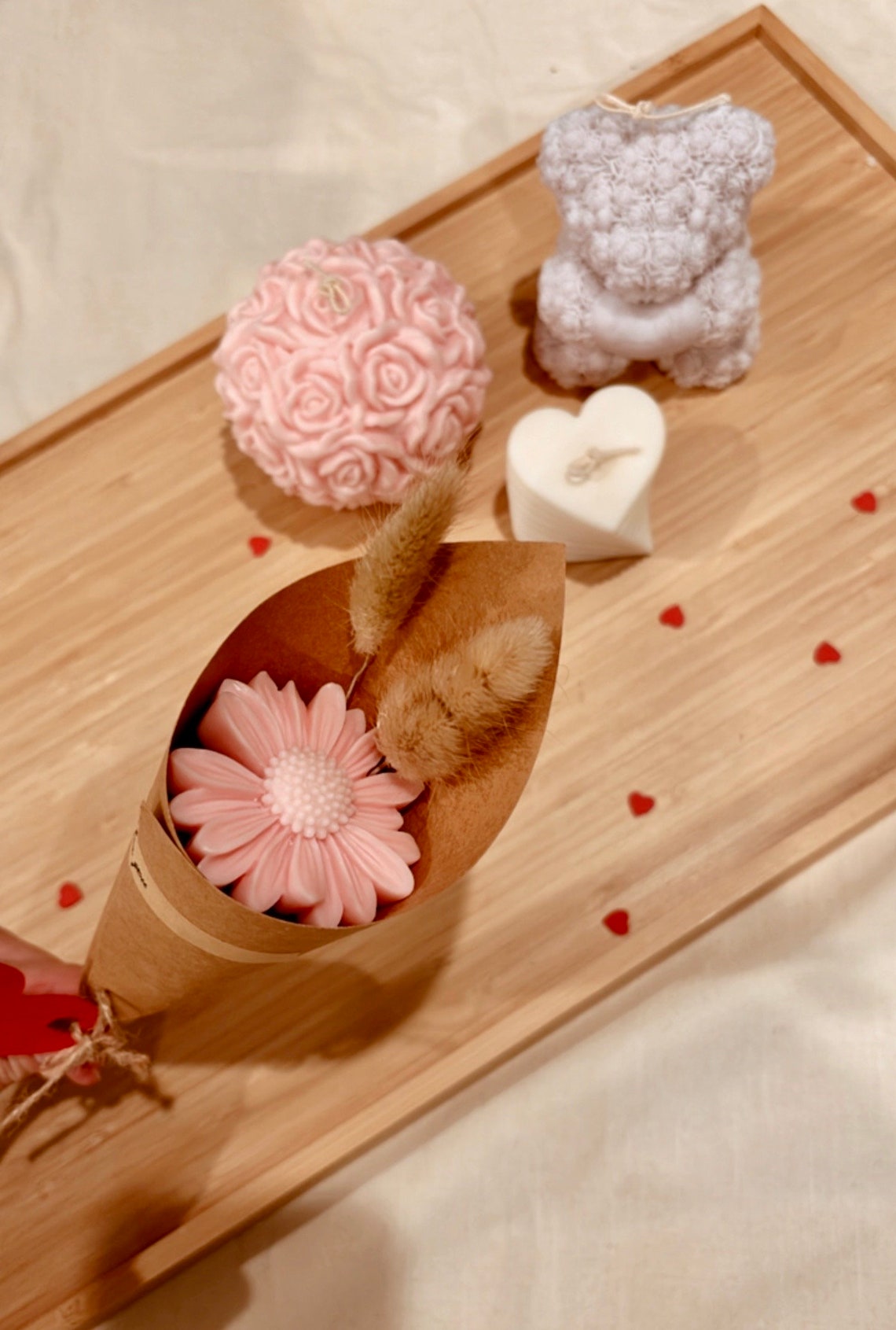 Daisy Flower Candle Pillar Candle Bouquet Scented Candle Soy Wax Flower ...