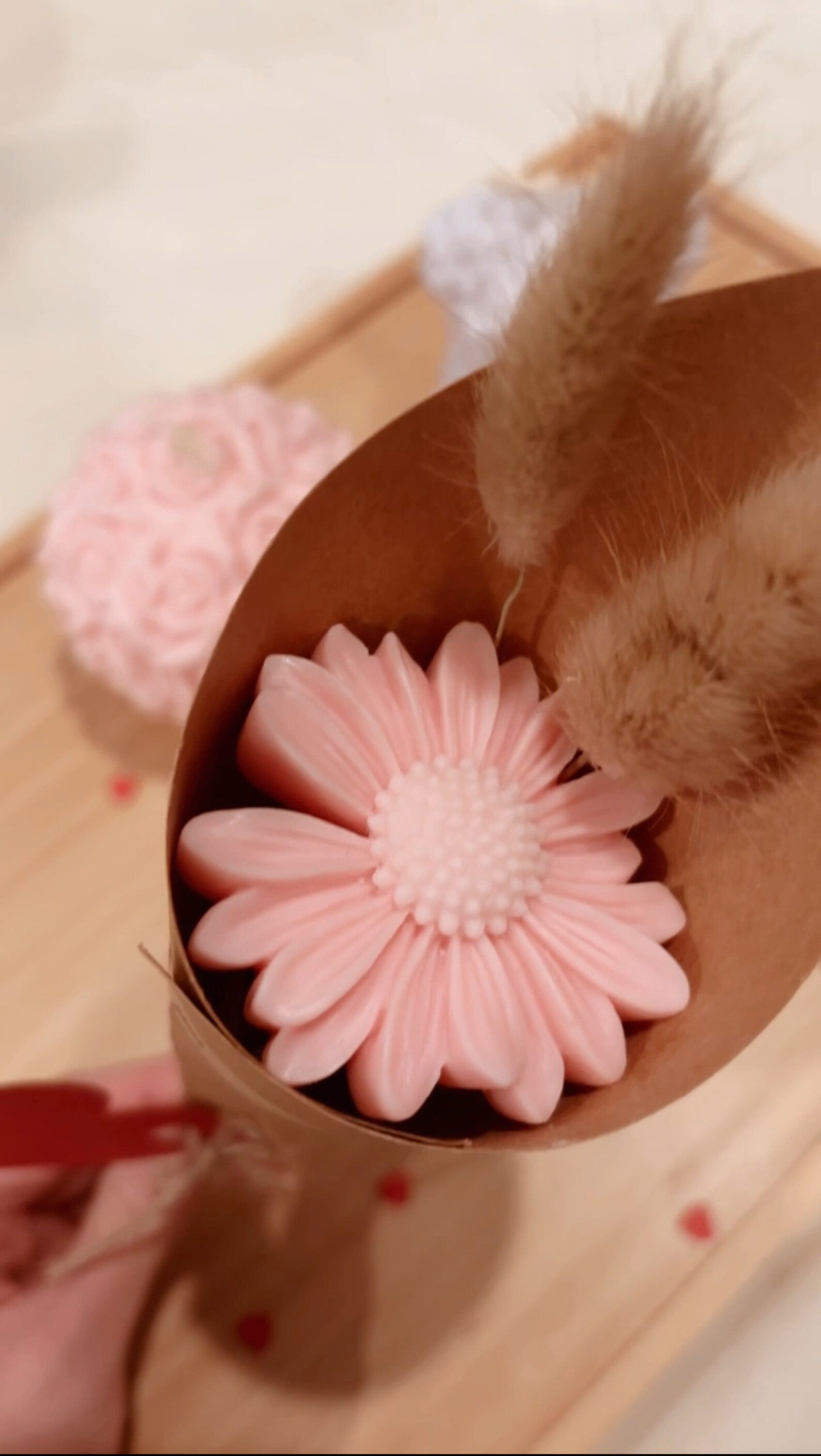 Daisy Flower Candle Pillar Candle Bouquet Scented Candle Soy Wax Flower ...