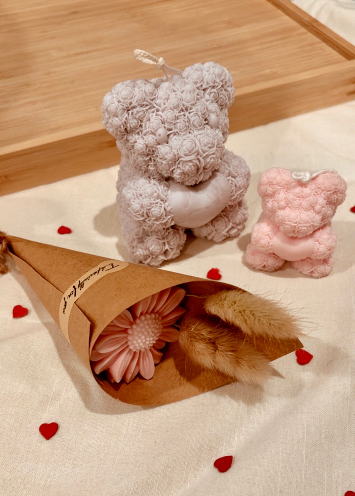 Daisy Flower Candle Pillar Candle Bouquet Scented Candle Soy Wax Flower ...