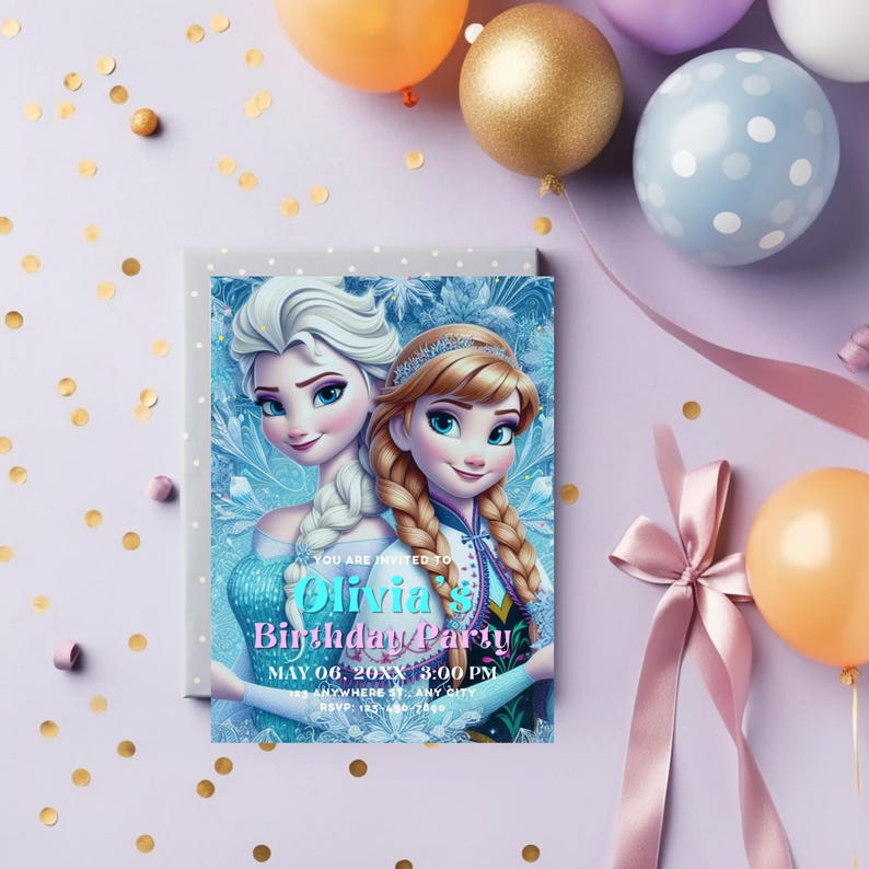 Editable Frozen Birthday Invitation Elsa Frozen Invitation Elsa ...