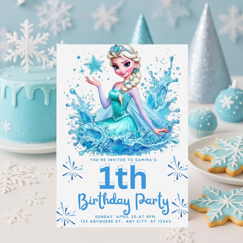Editable Frozen Birthday Invitation | Elsa Invitation | Customizable ...