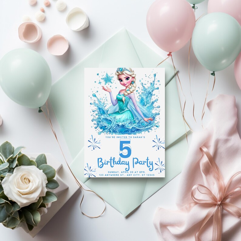 Editable Frozen Birthday Invitation | Elsa Invitation | Customizable ...