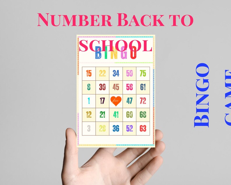 Printable Number Back to School Bingo Card First Day of School ...