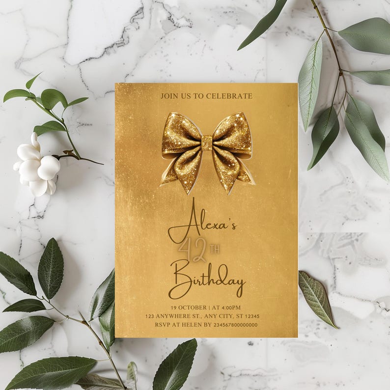 Editable Golden Birthday Invitation | Printable Gold and Black Party ...