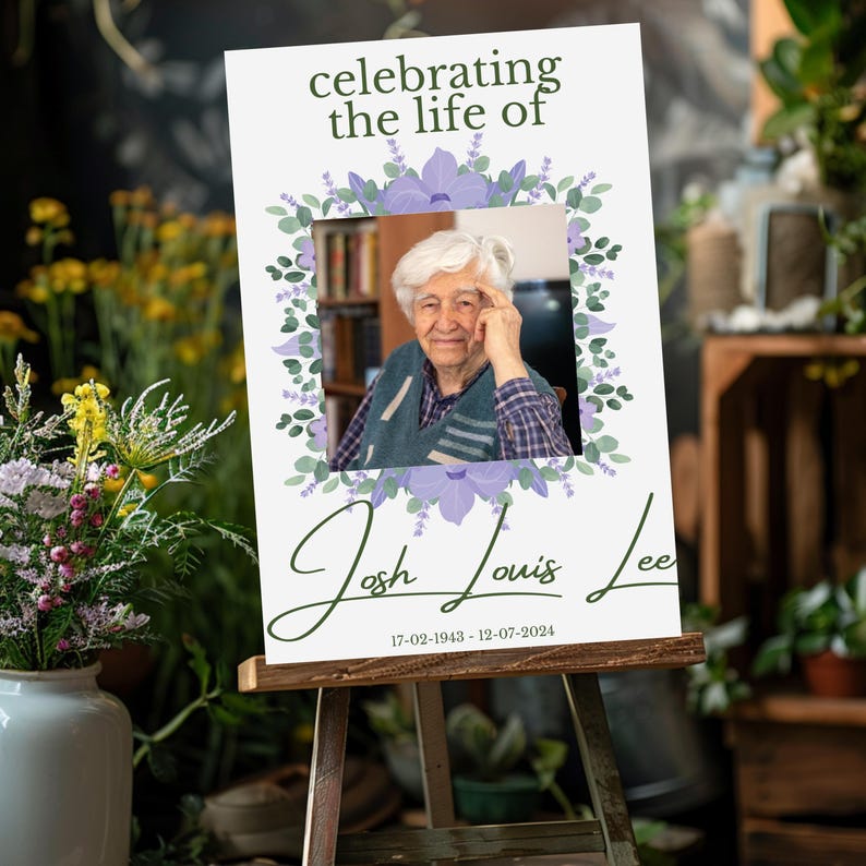 Funeral Welcome Sign Celebration of Life Decoration Large Funeral ...