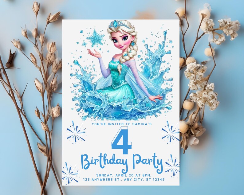 Editable Frozen Birthday Invitation | Elsa Invitation | Customizable ...