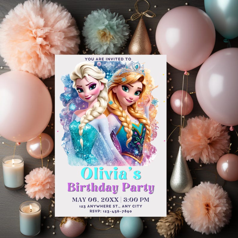 Editable Frozen Birthday Invitation | Elsa & Anna Invite | Magical ...
