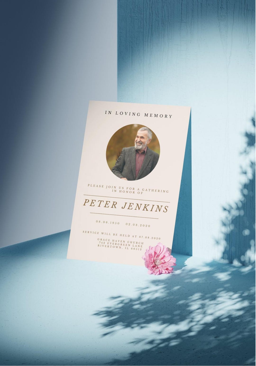 Funeral Invitation Editable Celebration of Life Minimalistic Funeral ...