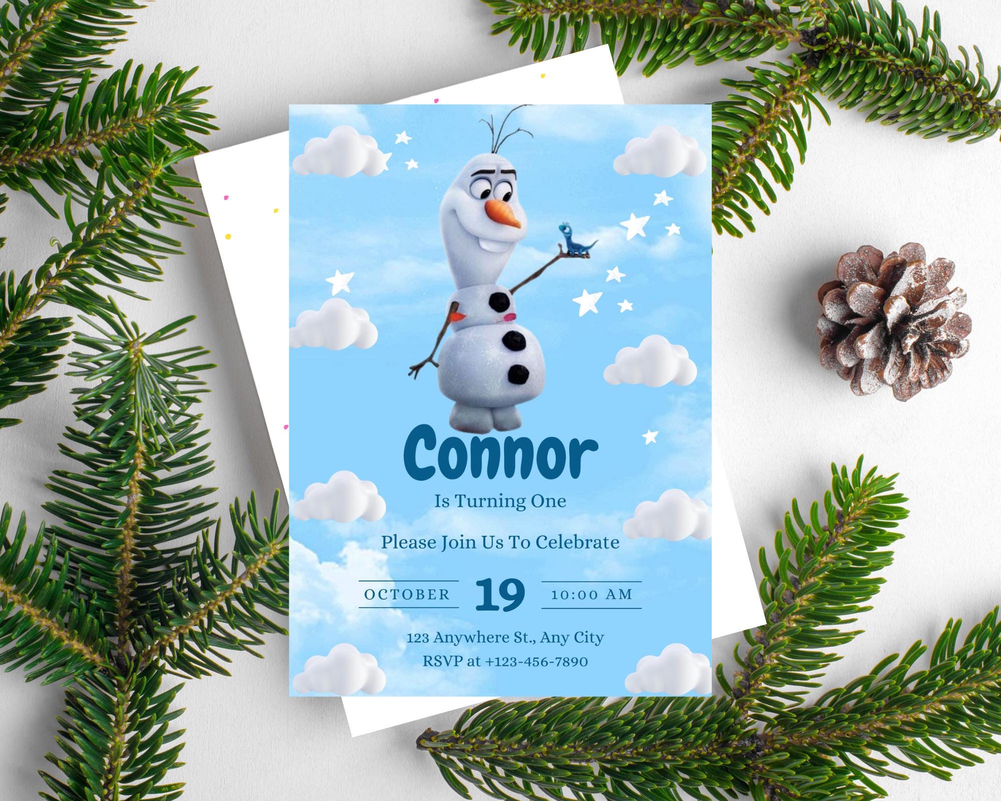 Editable Frozen Birthday Invitation | Elsa & Olaf Invitation ...