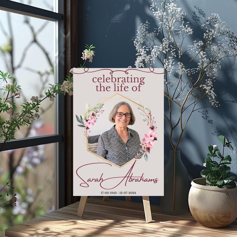 Editable Funeral Welcome Sign | Celebration of Life Decoration | Large ...